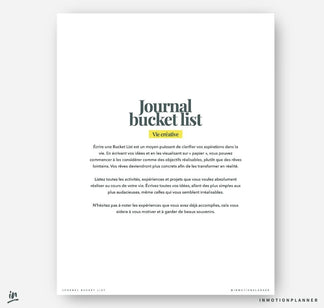 Journal Bucket List – InMotion Planner